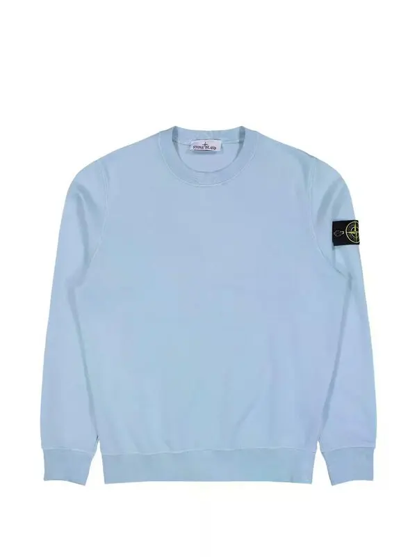 Stone Island Logo Badge Fleece Sweater - Blue