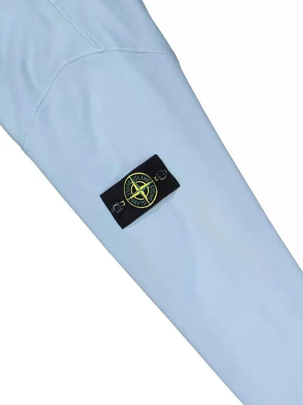 Stone Island Logo Badge Fleece Sweater - Blue