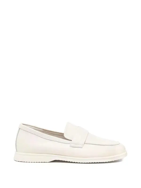 SERGIO MORETTI FIRENZE Penny Leather Loafers - Neutrals