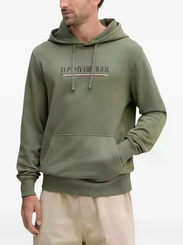 Tommy Hilfiger Logo-detail Drawstring Hoodie - Green