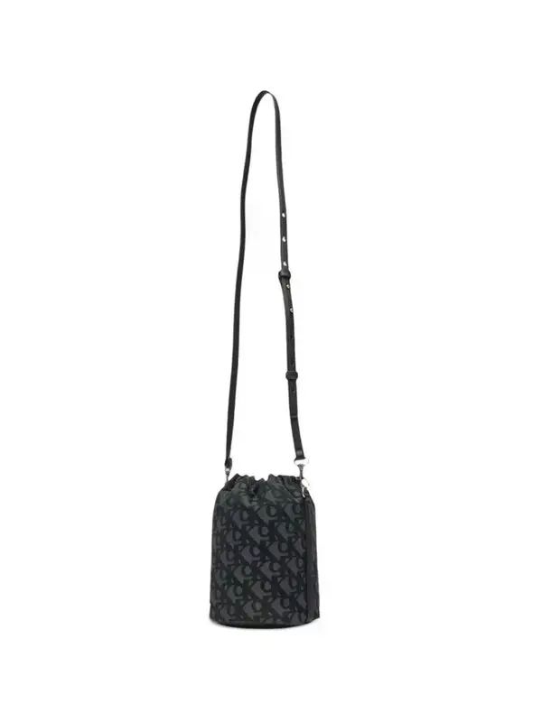 Calvin Klein Monogram Pattern Bucket Bag - Black