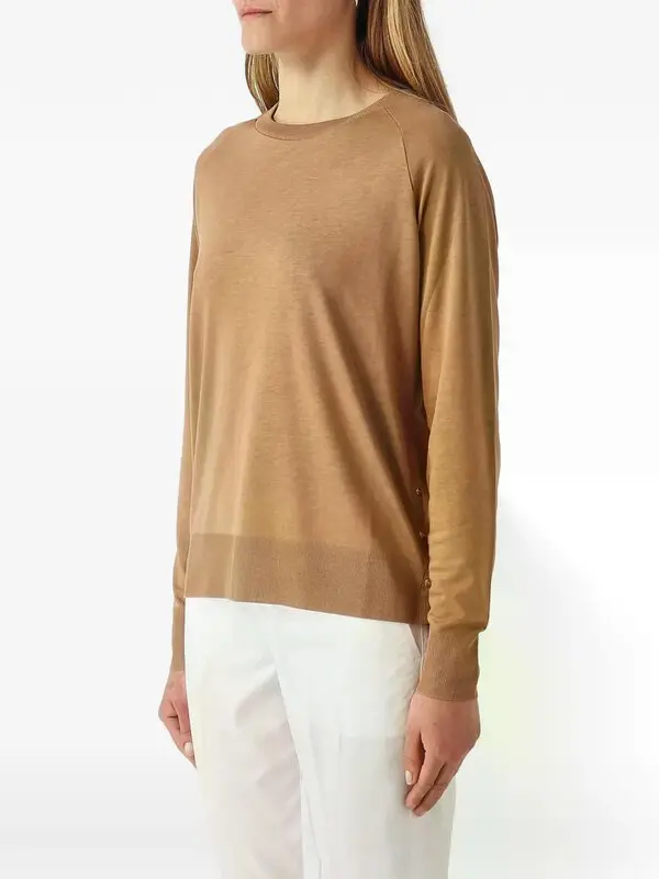 Herno Raglan Sleeve T-shirt With Button Detailing - Neutrals