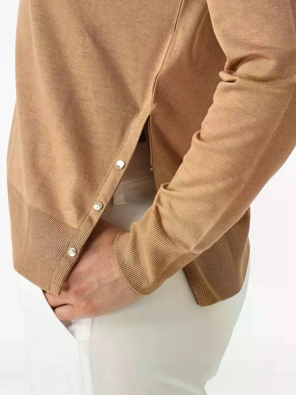 Herno Raglan Sleeve T-shirt With Button Detailing - Neutrals