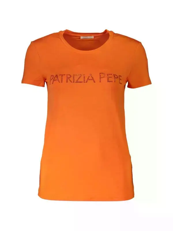 Patrizia Pepe Crystal-embellished T-shirt - Orange