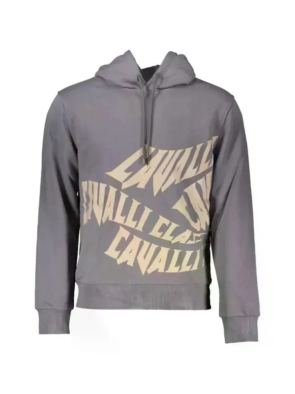 Roberto Cavalli Graphic-print Hoodie - Grey