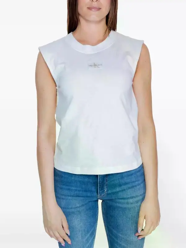 Calvin Klein Logo-patch Sleeveless Top - White