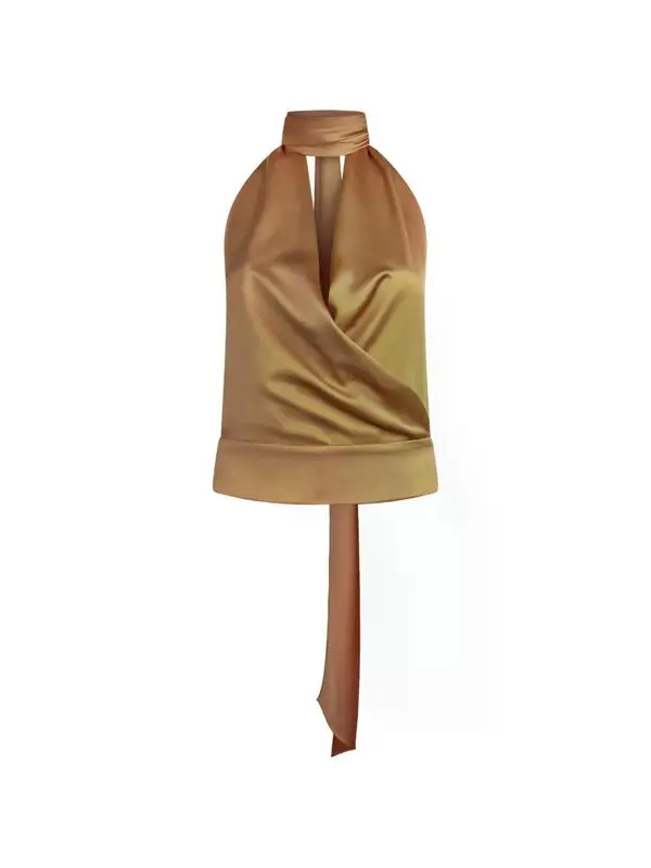Andamane Draped Top - Brown