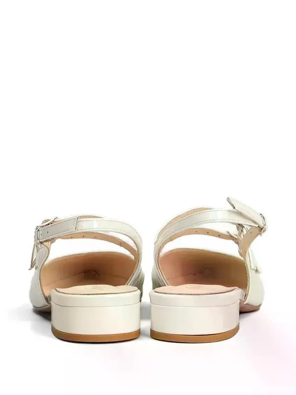 ANNA F. Patent-finish Slingback Flat Pumps