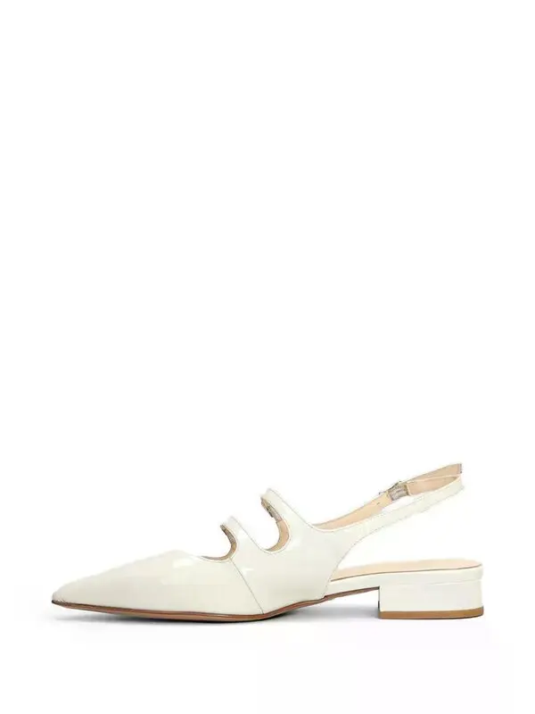 ANNA F. Patent-finish Slingback Flat Pumps