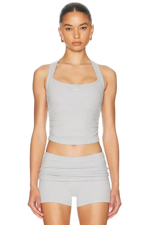 437 The Sculpt Tank Top In Light Grey - Heather Grey