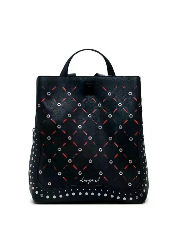 Desigual Laser-cut Backpack With Eyelet Embellishments - Black