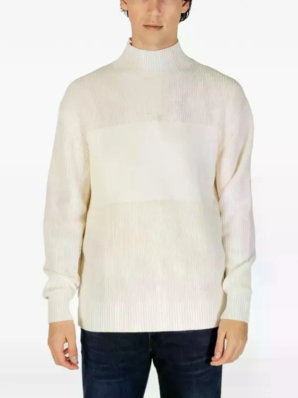 Calvin Klein Ribbed Colour-block Sweater - Neutrals