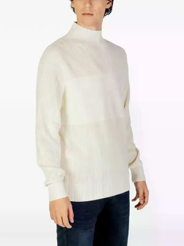 Calvin Klein Ribbed Colour-block Sweater - Neutrals
