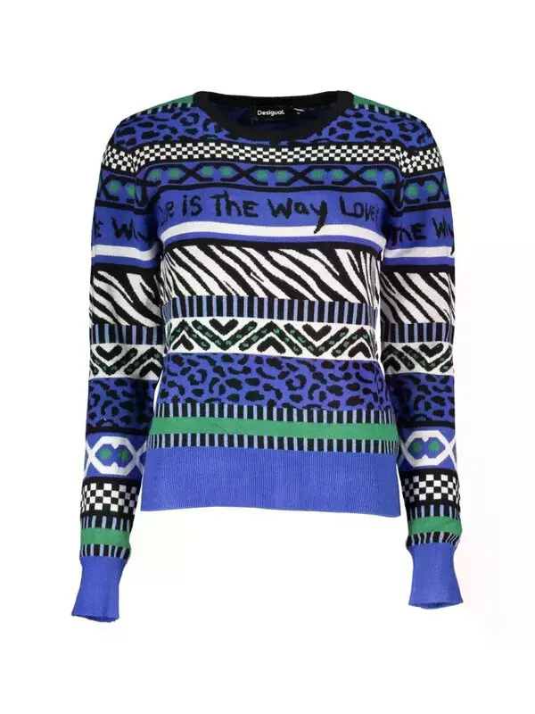 Desigual Geometric-print Sweater - Blue