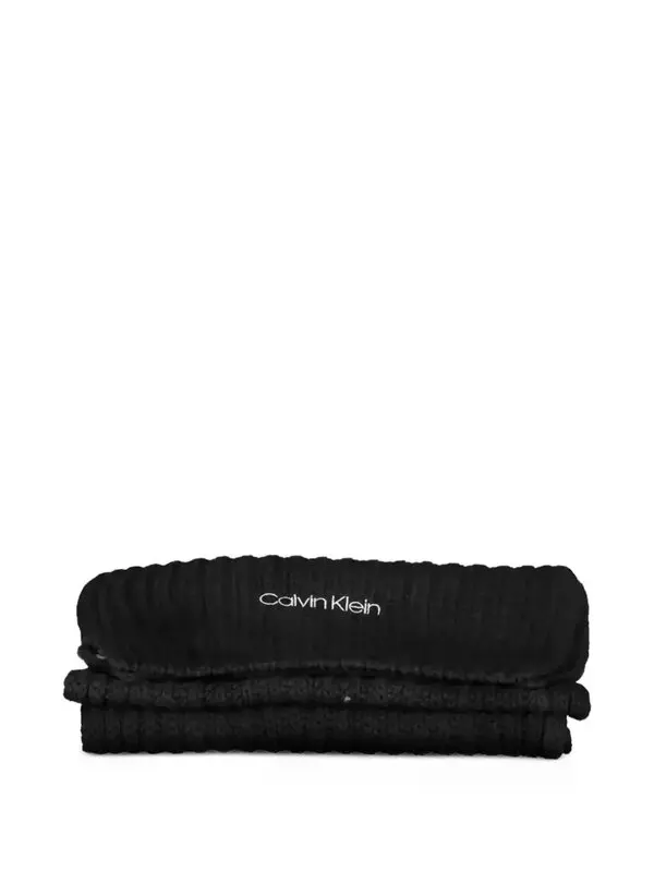 Calvin Klein Rib- Rib-knit Scarf - Black