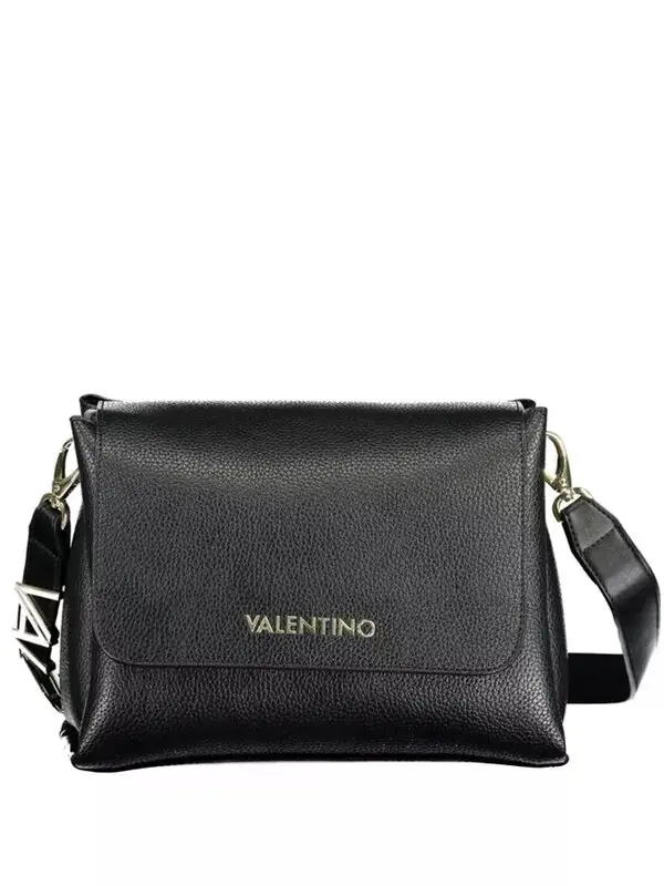MARIO VALENTINO Grained Crossbody Bag With Logo Lettering - Black