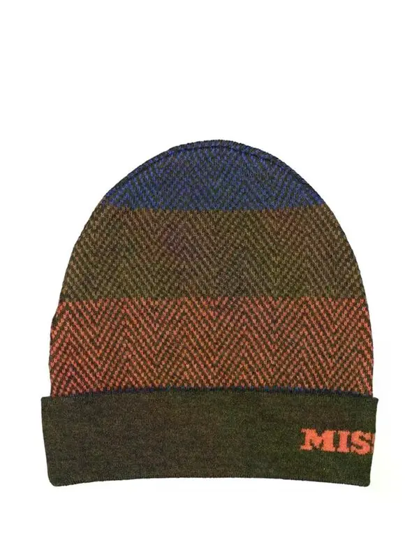 Missoni Chevron-knit Beanie - Green