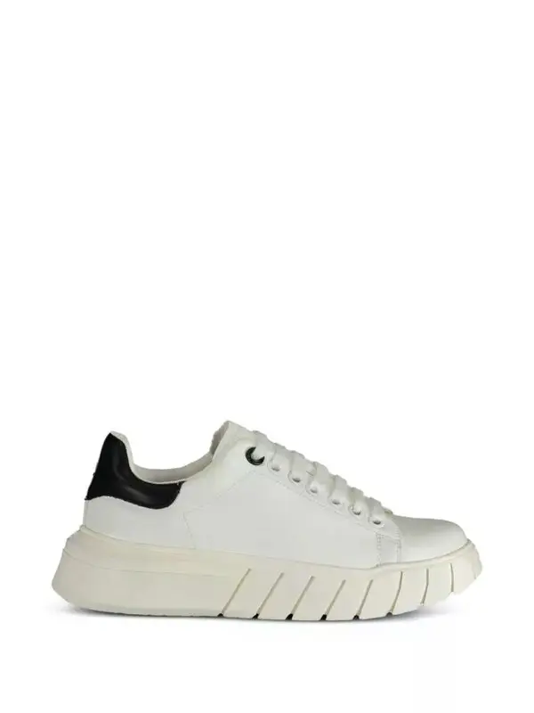 GAELLE Platform Lace-up Sneakers - White