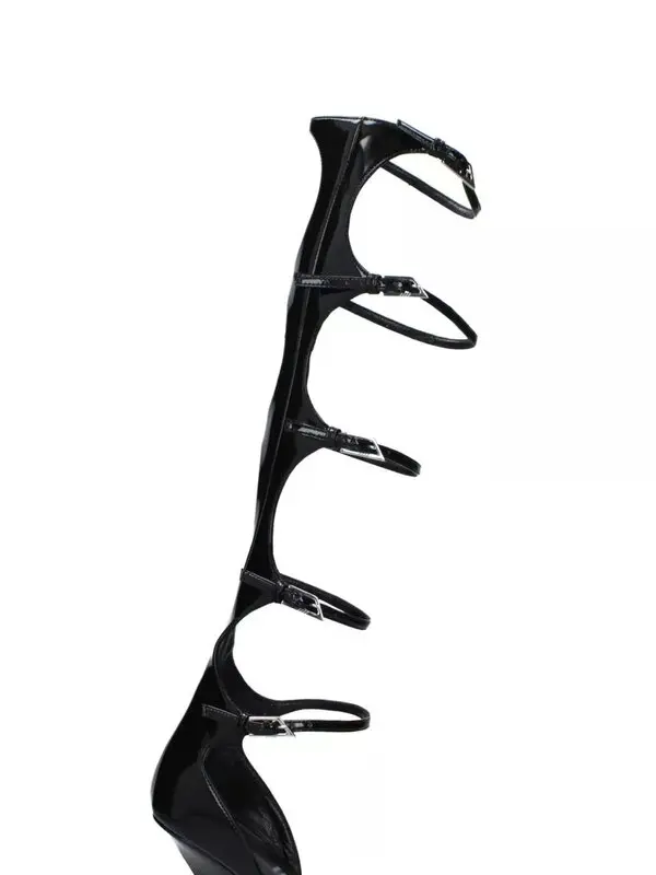 Attico Patent Leather Buckle-strap Sandals