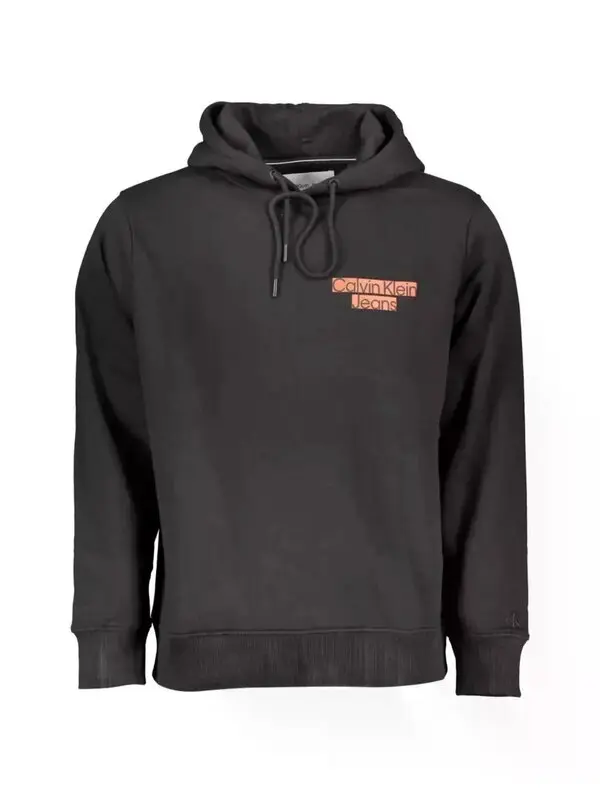 Calvin Klein Logo-print Drawstring Hoodie - Black