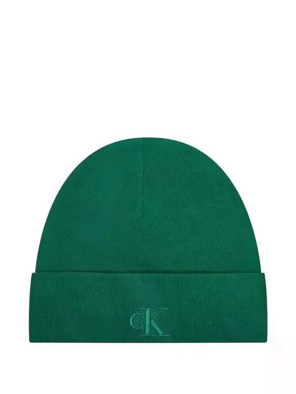 Calvin Klein Logo-embroidered Beanie - Green