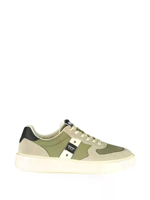 BLAUER. Suede-panelled Chunky-sole Sneakers - Green