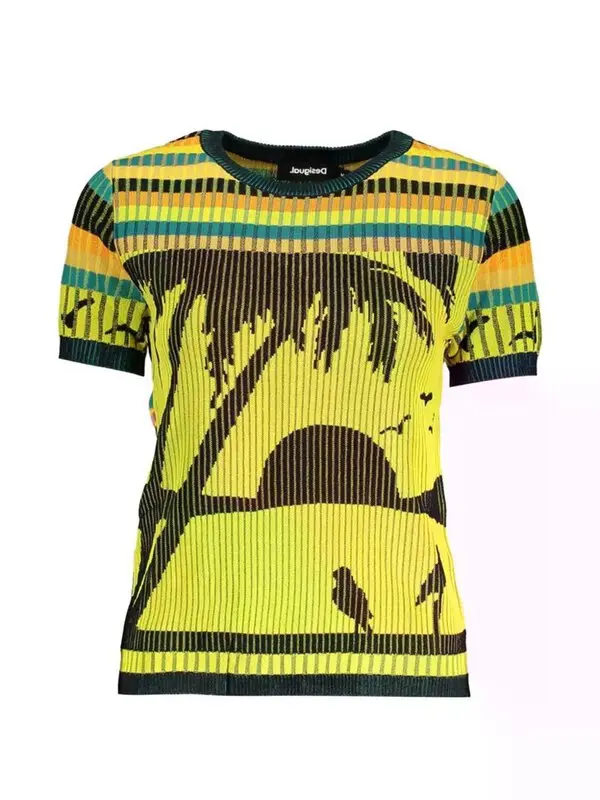 Desigual Palm Tree-print T-shirt - Yellow