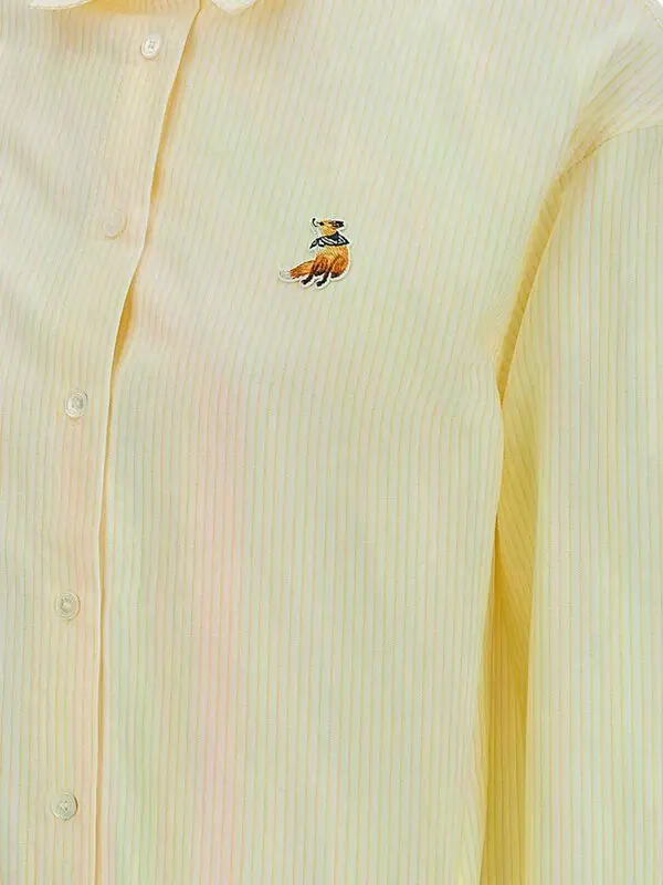 Maison Kitsuné Striped Embroidered Shirt