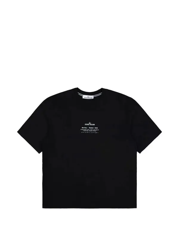 Stone Island Logo-print Cotton T-shirt - Black
