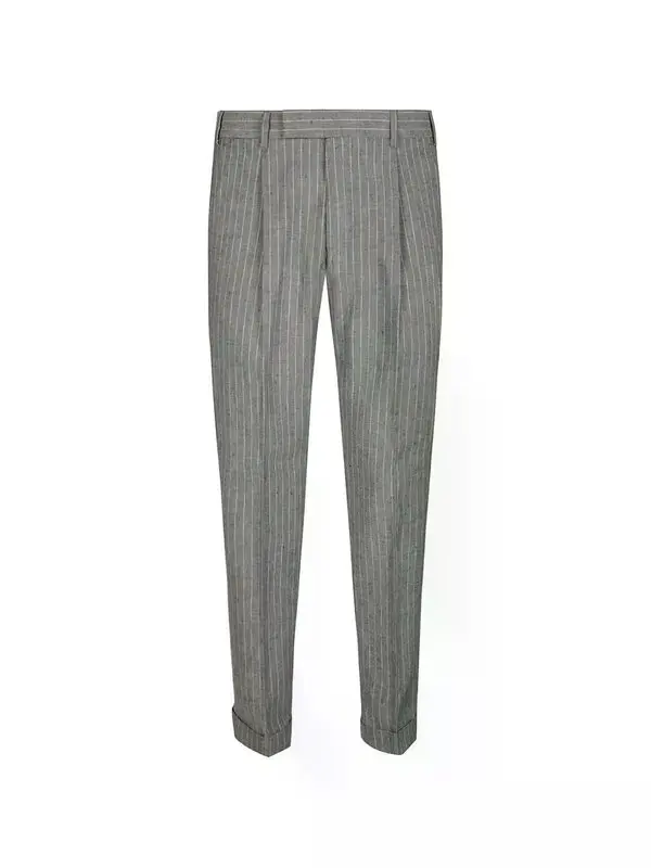 PT TORINO Pinstripe Pleated Trousers - Grey