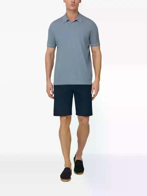 Boggi Milano Stretch-cotton Bermuda Shorts - Blue