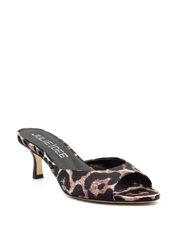JULIE DEE Leopard-print Kitten Heel Sandals