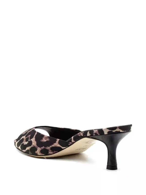 JULIE DEE Leopard-print Kitten Heel Sandals