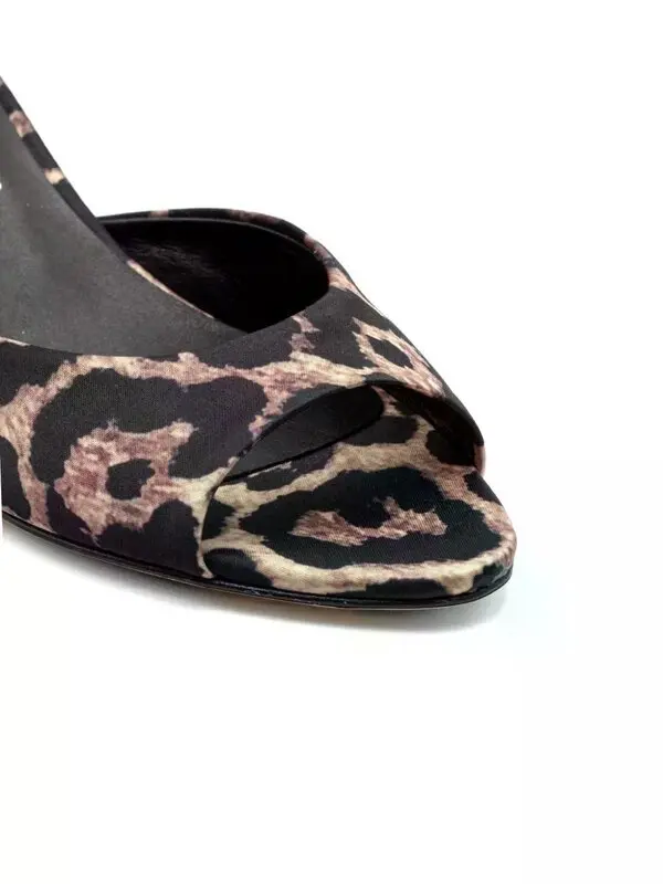 JULIE DEE Leopard-print Kitten Heel Sandals