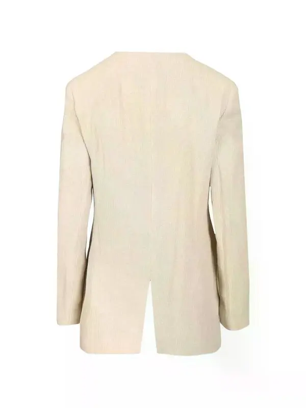 Emporio Armani Textured Double-breasted Blazer - Neutrals