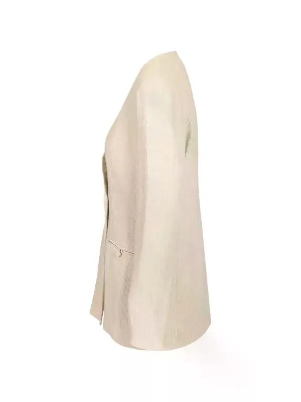 Emporio Armani Textured Double-breasted Blazer - Neutrals