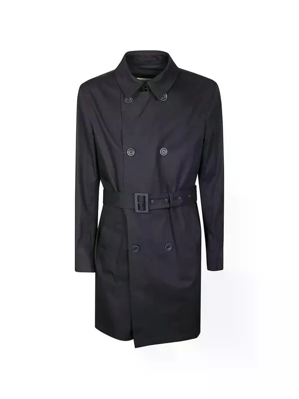 Herno Belted Double-breasted Coat - Blue