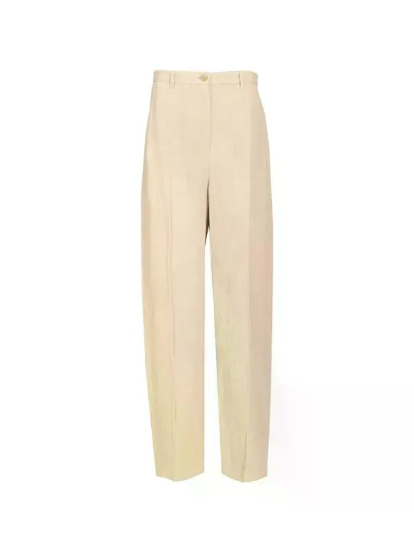 Emporio Armani Slub-texture Trousers - Neutrals
