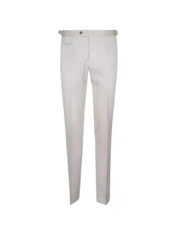 PT TORINO Herringbone Trousers With Side-adjusters - Neutrals