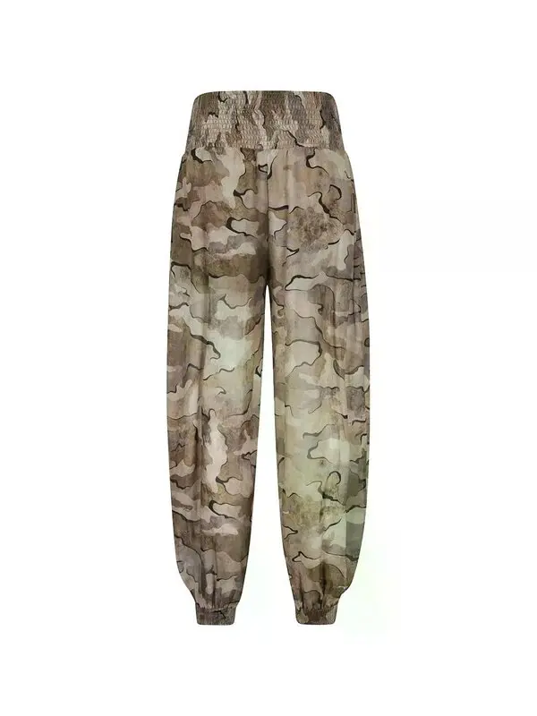 Pinko Camouflage Print Smocked Trousers