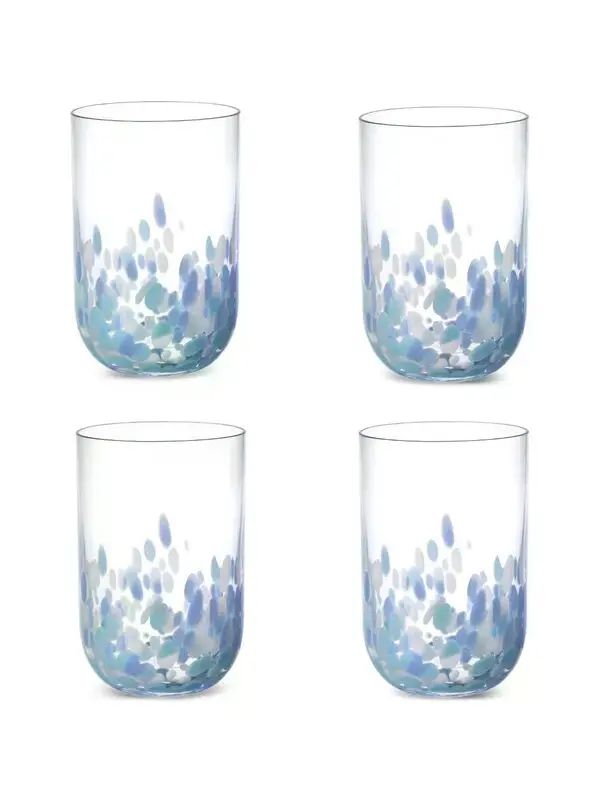 VILLEROY & BOCH Like Glass Speckled Long Drink Glasses - Blue