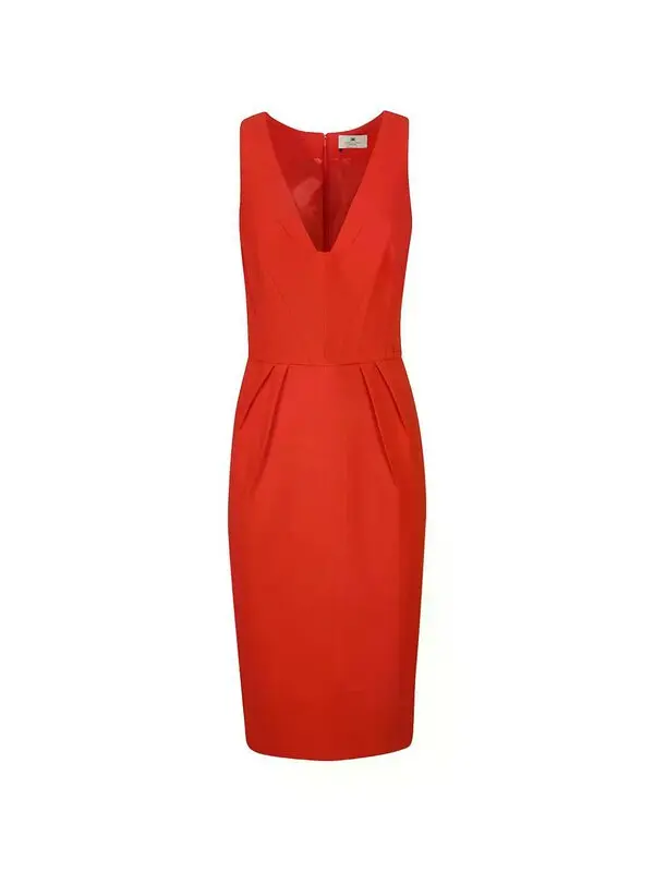Elisabetta Franchi V-neck Midi Dress - Red