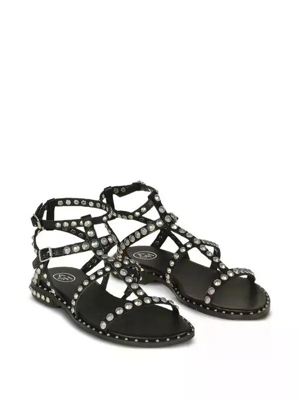 Ash Stud-embellished Cage Sandals - Black