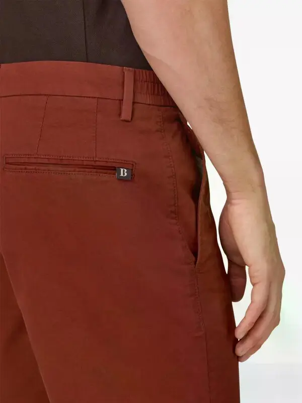 Boggi Milano Stretch-cotton Chino Shorts - Brown