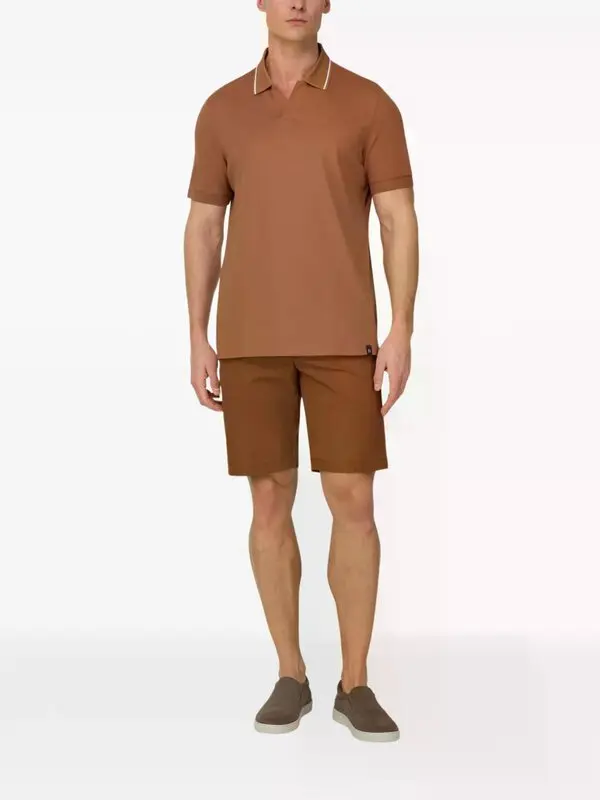 Boggi Milano Stretch-cotton Bermuda Shorts - Brown