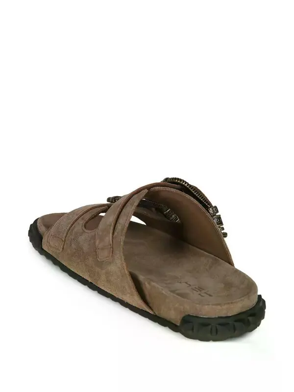 Ash Buckle-strap Flat Sandals - Brown