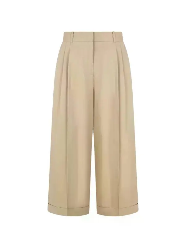 THE ROW Pleated Twill Trousers - Neutrals