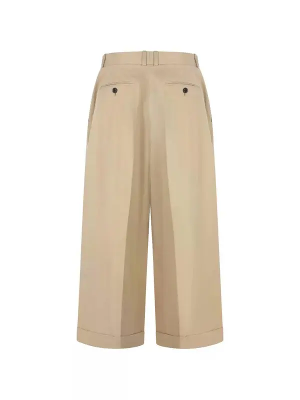 THE ROW Pleated Twill Trousers - Neutrals