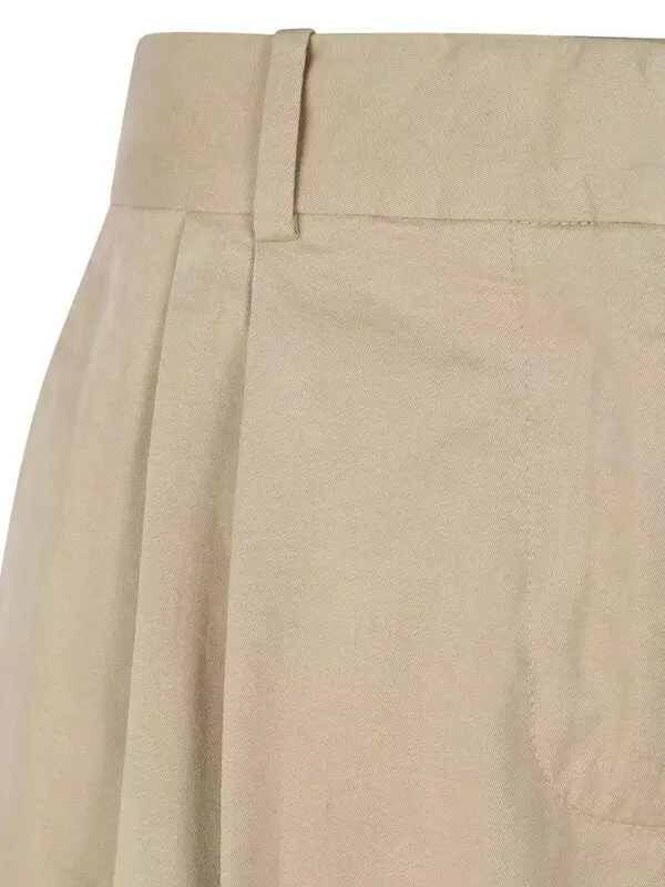 THE ROW Pleated Twill Trousers - Neutrals
