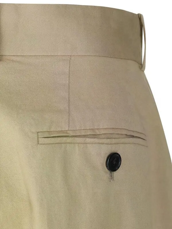 THE ROW Pleated Twill Trousers - Neutrals